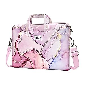 MOSISO Laptop Shoulder Bag Compatible with MacBook Air/Pro, 13-13.3 inch Notebook, Polyester Briefcase with Belt, Pink, 13.3 inch, Unisex-Adults, Crossbody, Business