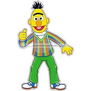 11" Bert 123 Sesame Street Removable Peel Self Stick Adhesive Vinyl Decorative Wall Decal Sticker Art Kids Room Home Decor Girl Boy Children Bedroom Nursery 7 x 11 inch tall