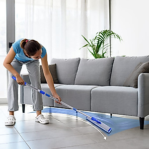 Bonpally 18" Microfiber Mop Floor Cleaning System, Flat Mop for Hardwood Floors, Professional Commercial Mop, Wet and Dust Mop with Extendable Handle, 4 Reusable Mop Pads, Household Cleaning Tools