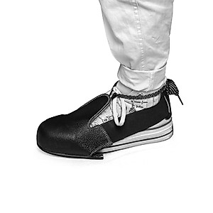 QWORK Steel Toe Cap Safety Overshoes Workplace Anti-smash Cover with Adjustable Strap for Men/Women, 1 Pair (Size 5-12 US)