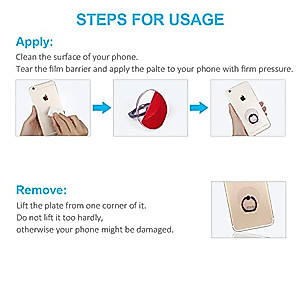 Libosaus Transparent Phone Ring Stand Holder, Round Cell Phone Ring Grip, Clear Finger Ring, Compatible iPhones and Andriod Mobile Phones (3 Silver)