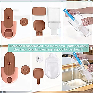 Lemtrflo Hanging Automatic Food Water Dispenser,Gravity Rabbit Feeder and Water Dispenser Set,Cage Cat Food and Water Dispenser Food Bowl for Bunny Chinchilla Guinea Pig Hedgehog Ferret