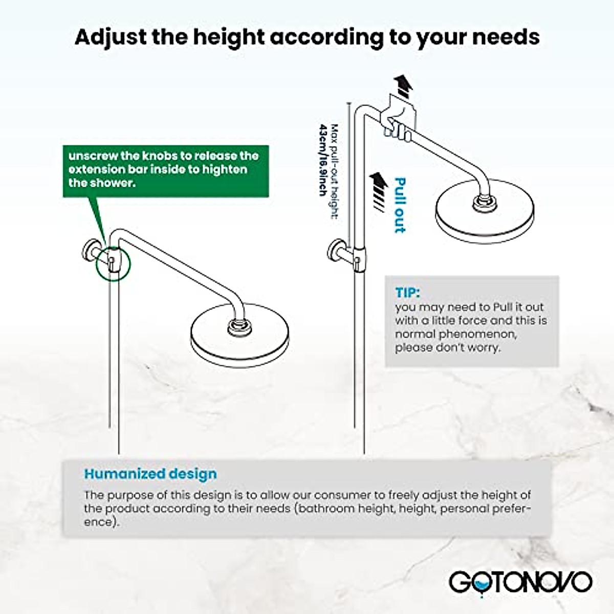 gotonovo Antique Brass Exposed Bathroom Shower Faucet 8 inch Rainfall Shower Head Wall Mounted with Shower Shelf Double Cross Handles Adjustable Handheld Sprayer Shower Shower System Dual Functions