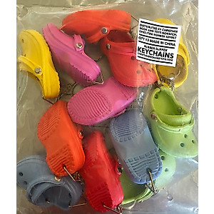 Biblebanz Bulk 24 Count Of Mini Clog Keychain Rubber Slipper Key chain Shoe For Women Teens Cute Adorable Charms Little Shoes For Backpacks Gifts