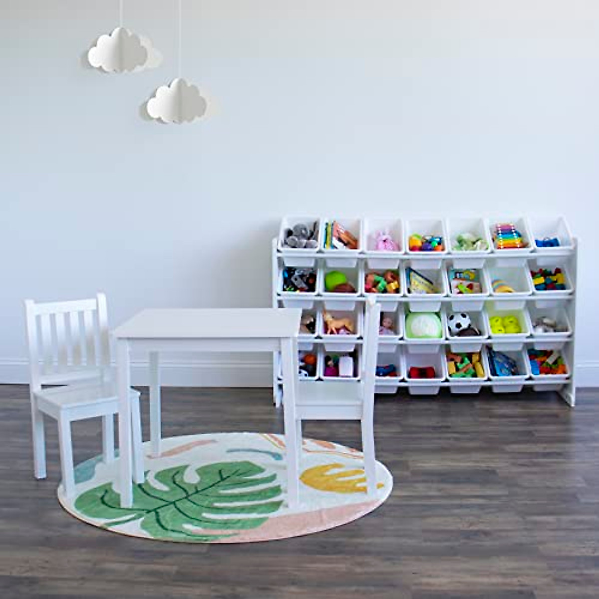 Humble Crew Mega Kids Toy Storage Organizer with 28 Storage Bins, White