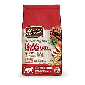 Merrick Classic Healthy Grains Real Beef & Brown Rice Recipe with Ancient Grains Dry Dog Food, 25 lbs.