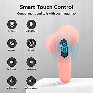 Villepni Bluetooth Wireless Earbuds, Wireless 5.1 Bluetooth Headset, Led Power Display Earphones, IP7 Waterproof Earbud Noise Reduction Microphone, Suitable for Leisure Entertainment/Work