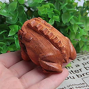 Acxico 1Pcs Thailand Craft Wooden Lucky Frog Croaking Musical Instrument Home Office Decor