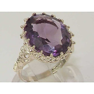 LetsBuyGold 925 Sterling Silver Natural Amethyst Womens Promise Ring - Size 6.5