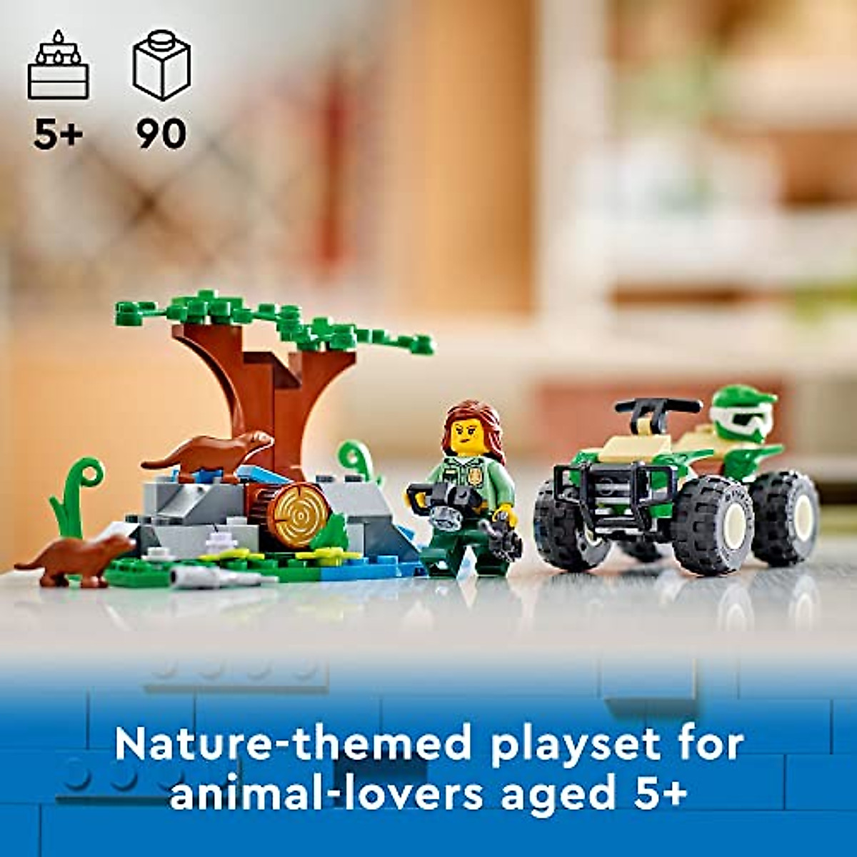 LEGO City ATV and Otter Habitat, 60394 Off-Roader Quad Bike Toy Car for Kids Age 5 Plus, Animal Playset with Wildlife Figures, Learning to Build Nature Set