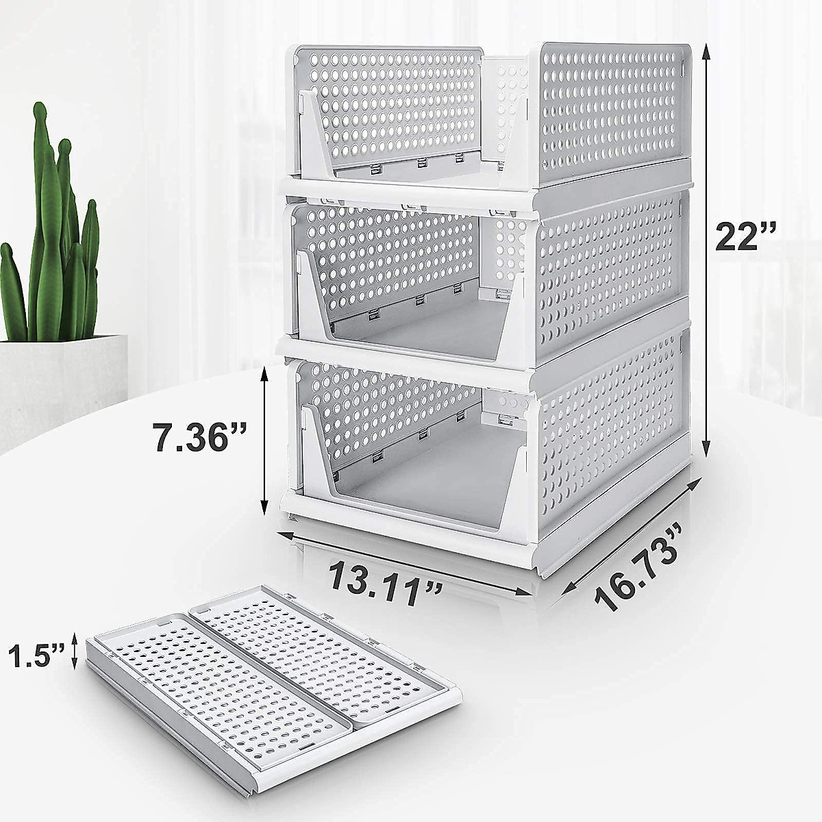 Homde Closet Organizer Bundle: 3 Pack Clothes Organizer and 2 Pack Storage Boxes