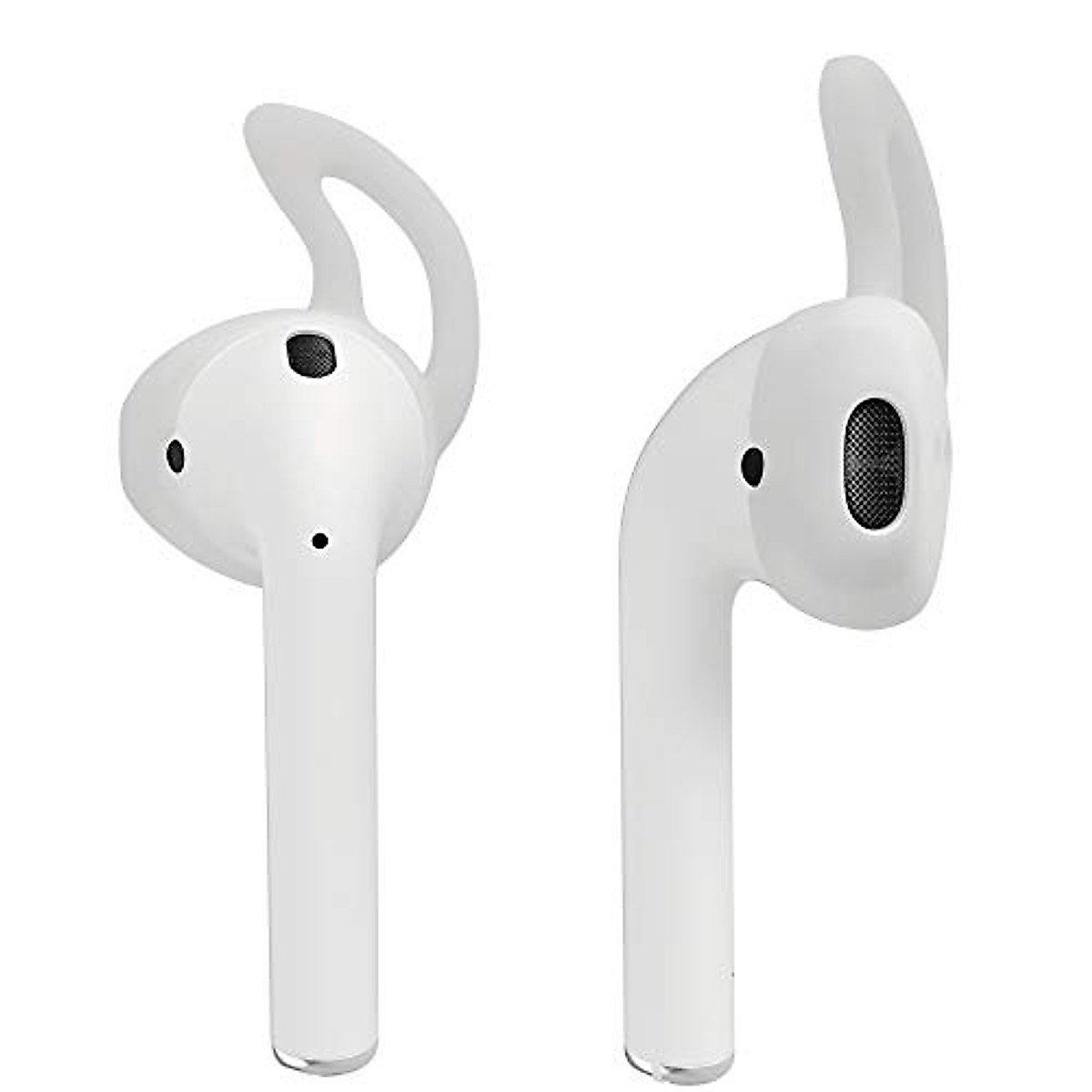 Anti-Slip Eartips Soft Silicone Skin Gels Earhooks Covers with Secure Wing Earbuds Sport Accessories (Clear) 4 Pairs