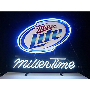 Prouten Neon Signs® New 14"x10" Millers Lite Miller Time Neon Sign Man Cave Bar Pub Beer Handmade Neon Light FX184