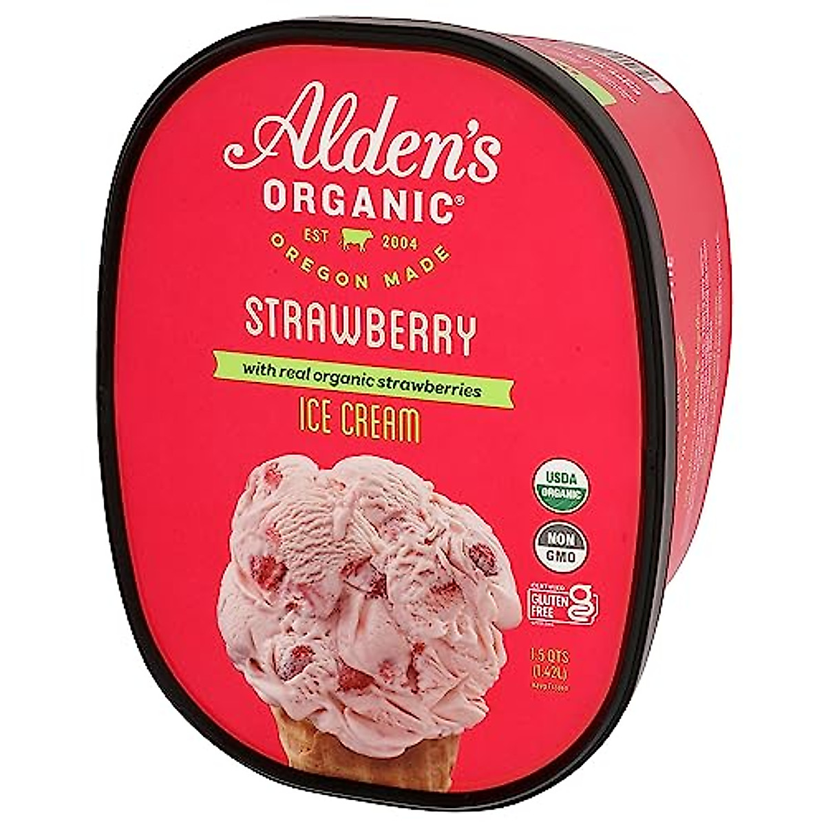Alden's, Organic Strawberry Ice Cream, 48 oz (Frozen)