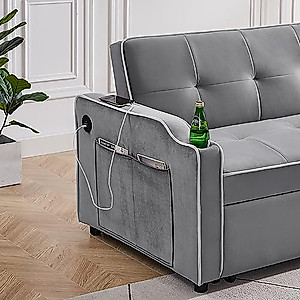 ERYE Tufted Upholstered Futon Sofa Daybed Modern Convertible Loveseat Sofa & Couch Soft Convenient Nap Sleeper Couch Bed for Home Office Apartment Furniture Sets