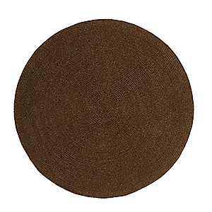 SUPERIOR Reversible Braided Indoor/Outdoor Area Rug, 4' Round, Cocoa
