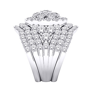 Love Collection 14kt White Gold Round Diamond Ladies 5.00Ct Diamond Wedding Engagement Ring (7.25)