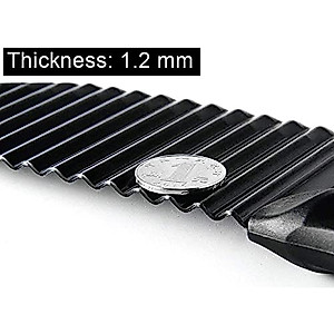YukaBa Crinkle Potato Cutter 2.9" x 11.8" Stainless Steel Waves French Fries Slicer Handheld Chipper Chopper, Vegetable Salad Chopping Knife Home Kitchen Wavy Blade Cutting Tool, Black (1 Pack)