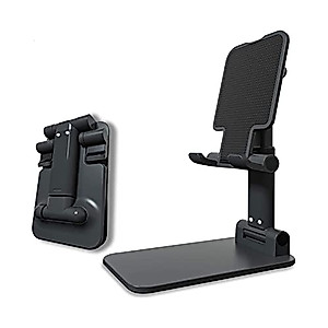USStarStore Adjustable Cell Phone Stand for Desk, Angle Height Adjustable Cell Phone Stand for Desk, Case Friendly Phone Holder Stand for Desk (Black 7 oz)