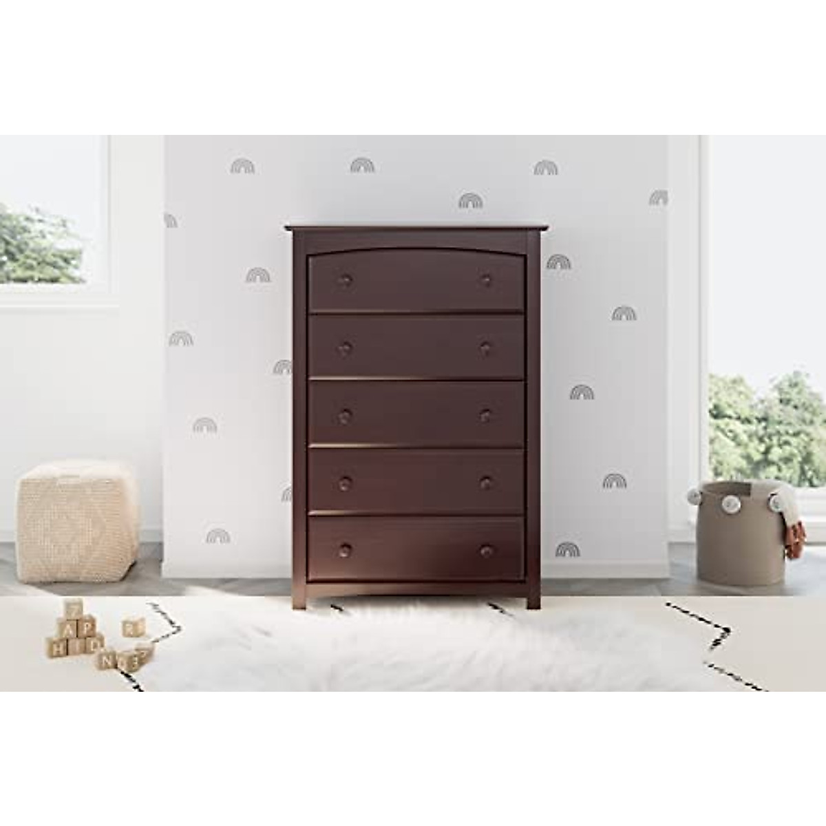Storkcraft Kenton 5 Drawer Dresser (Espresso) – Dresser for Kids Bedroom, Nursery Dresser Organizer, Chest of Drawers for Bedroom with 5 Drawers, Universal Design for Children’s Bedroom