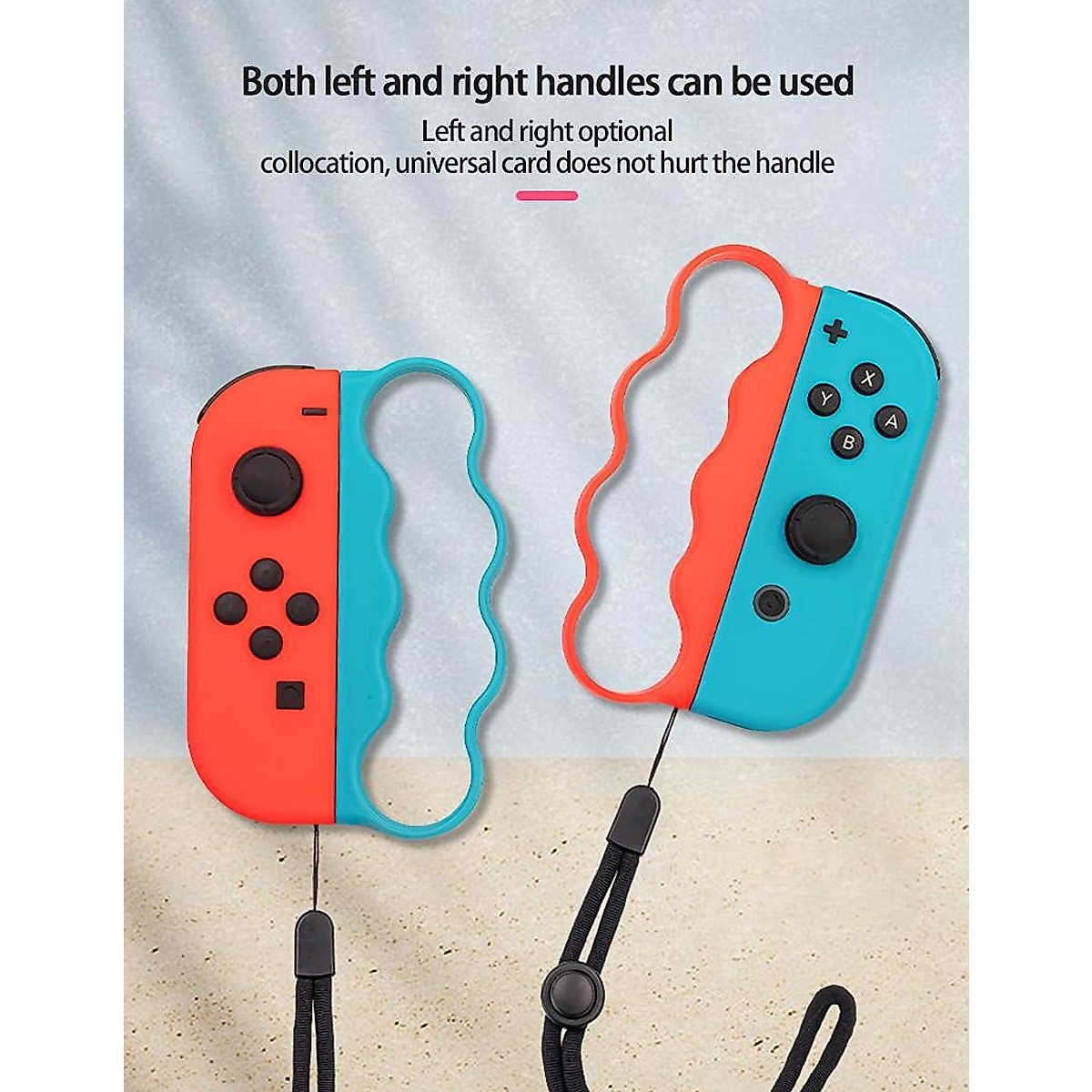 FENGCHUANG Grips for NS Switch Fitness Boxing,Handles for Switch Boxing,Fitness Boxing Hand Grip for Switch,2 Packs (Blue and Red)