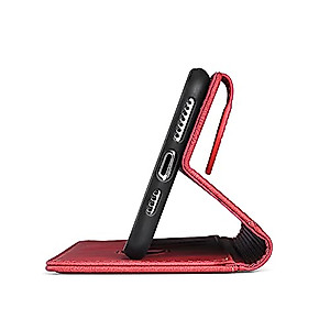 CYR-Guard Wallet Folio Case for Oppo Reno 6 PRO 5G Snapdragon Edition, Premium PU Leather Slim Fit Cover, Easy Carry, Red