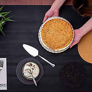 Round Cotton Trivets Set of 4 in Glam by Beets & Berry, 7 inch and 9 inch Diameter, Pot Holders, Hot Pads, Hot Mats, 100% Pure Eco Cotton, Boho, Farmhouse, Mid Century Modern, Kitchen Decor