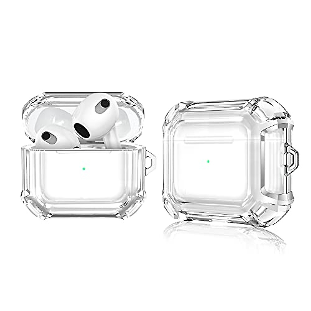 Clear Case for Airpods 3 2021 3rd Generation Case Cover for Women Men Premium Skin Silicone Full Protective Case Cover for Airpod 3 Gen with Keychain, Clear