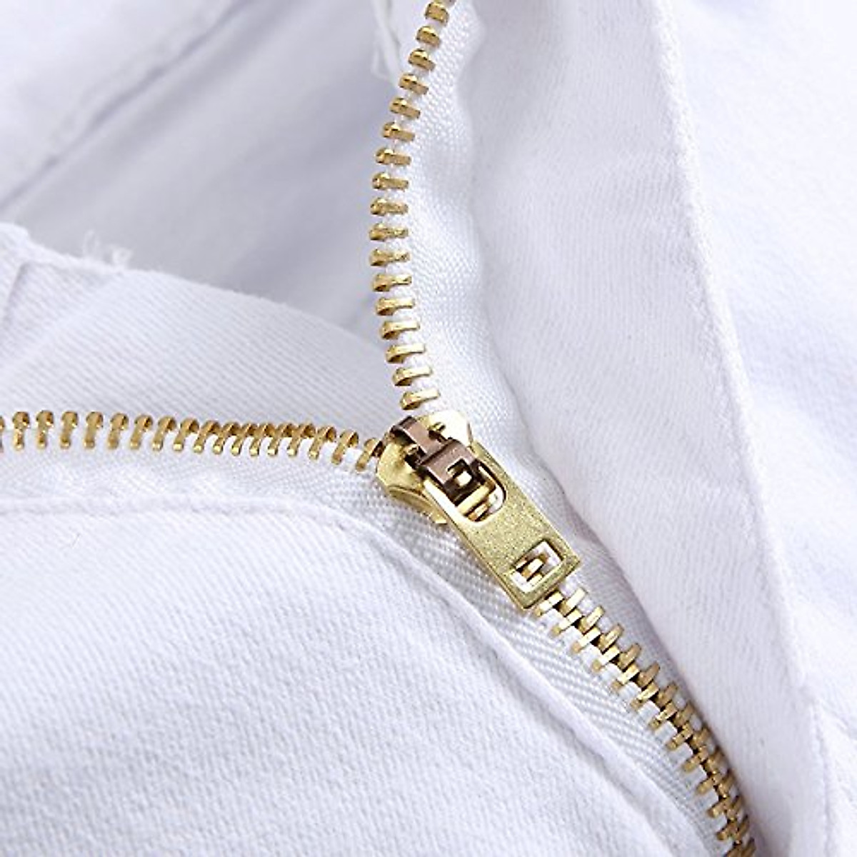 ANBOBER Men's Ripped Skinny Jeans Slim Fit Stretch Distressed Jeans for Men Straight Leg Denim Pants (White, 42)