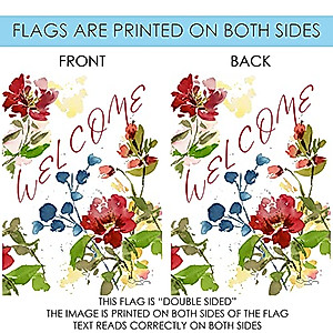 Toland Home Garden 1112585 Welcome Blooms Spring Flag 12x18 Inch Double Sided Spring Garden Flag for Outdoor House Flower Flag Yard Decoration