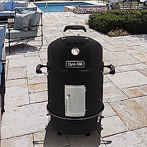 Dyna-Glo DGX376BCS-D Compact Charcoal Bullet Smoker - High Gloss Black