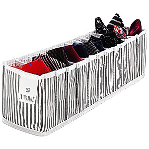 EDNA HOME Underwear Drawer Organizer, Closet Storage and Organizer with Foldable Compartments for Clothing, Tshirt, Towels, Underwear, Small Size