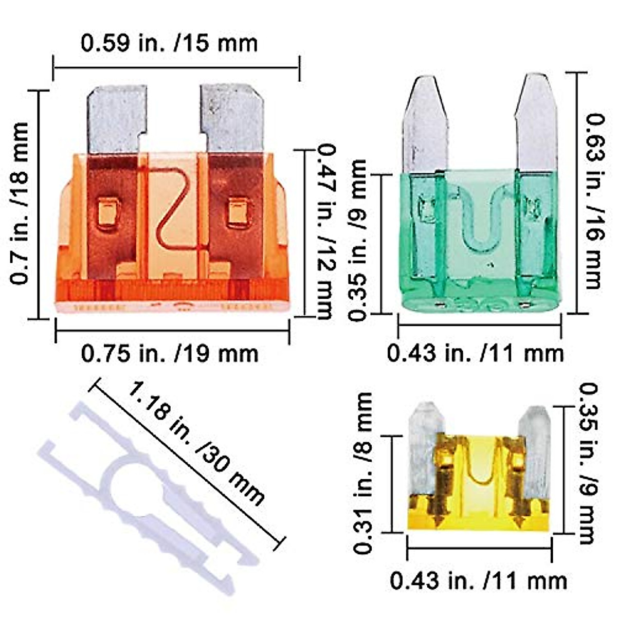 Winlyn 272pcs - Car Blade Fuses Assortment Kit, Automotive Fuses - Standard & Mini & Low Profile Mini (2A/ 5A/ 10A/ 15A/ 20A/ 25A/ 30A/ 35A), Car Boat Truck SUV Automotive Replacement Fuses