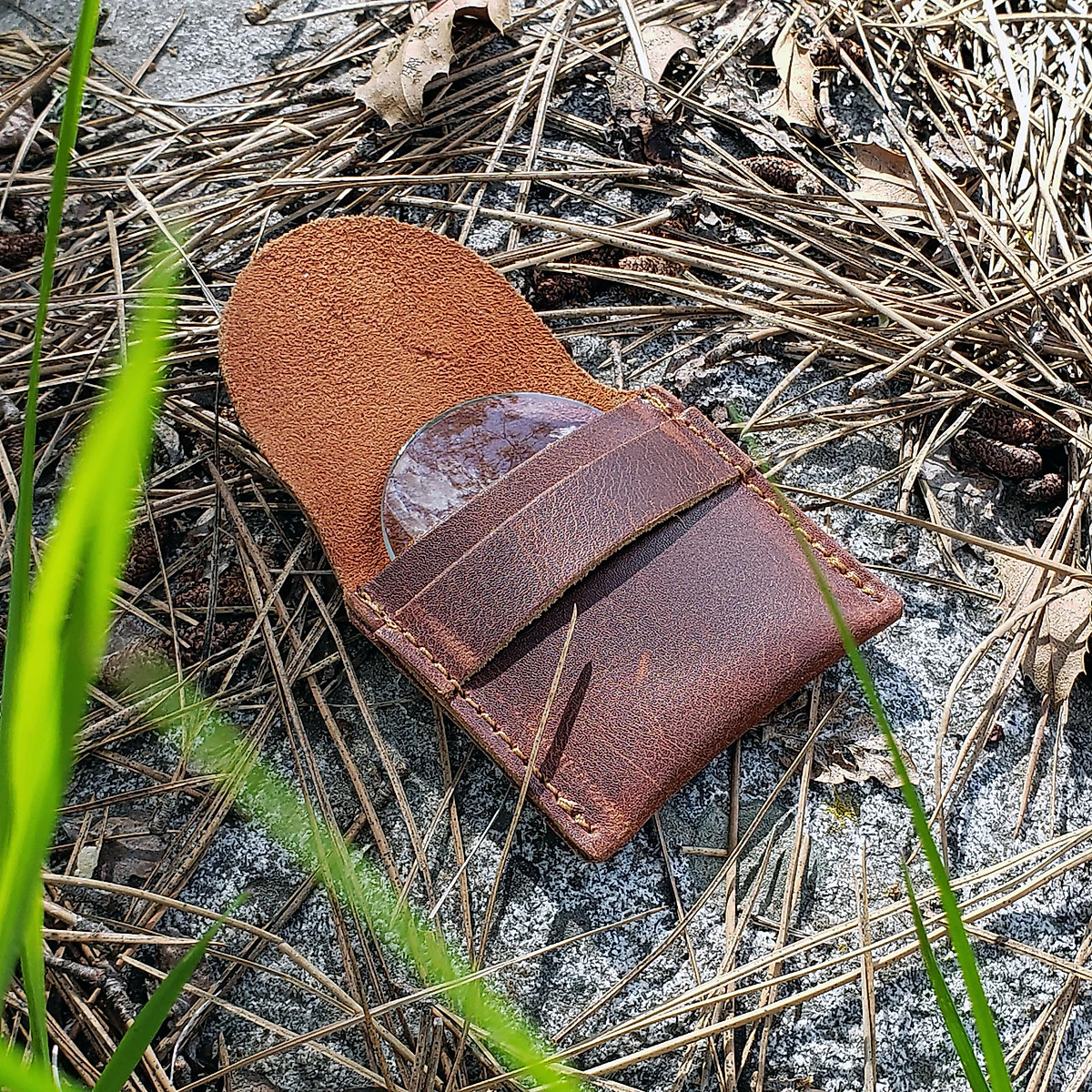 Coopers Bay Pocket Magnifying Lens in Leather Carry Pouch for Fire Making, Tracking, Plant ID, etc.