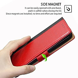 Fansipro Wallet Folio Case for Oppo Reno 2, Premium PU Leather Slim Fit Cover for Reno 2, 3 Card Slots, Well Fit, Red