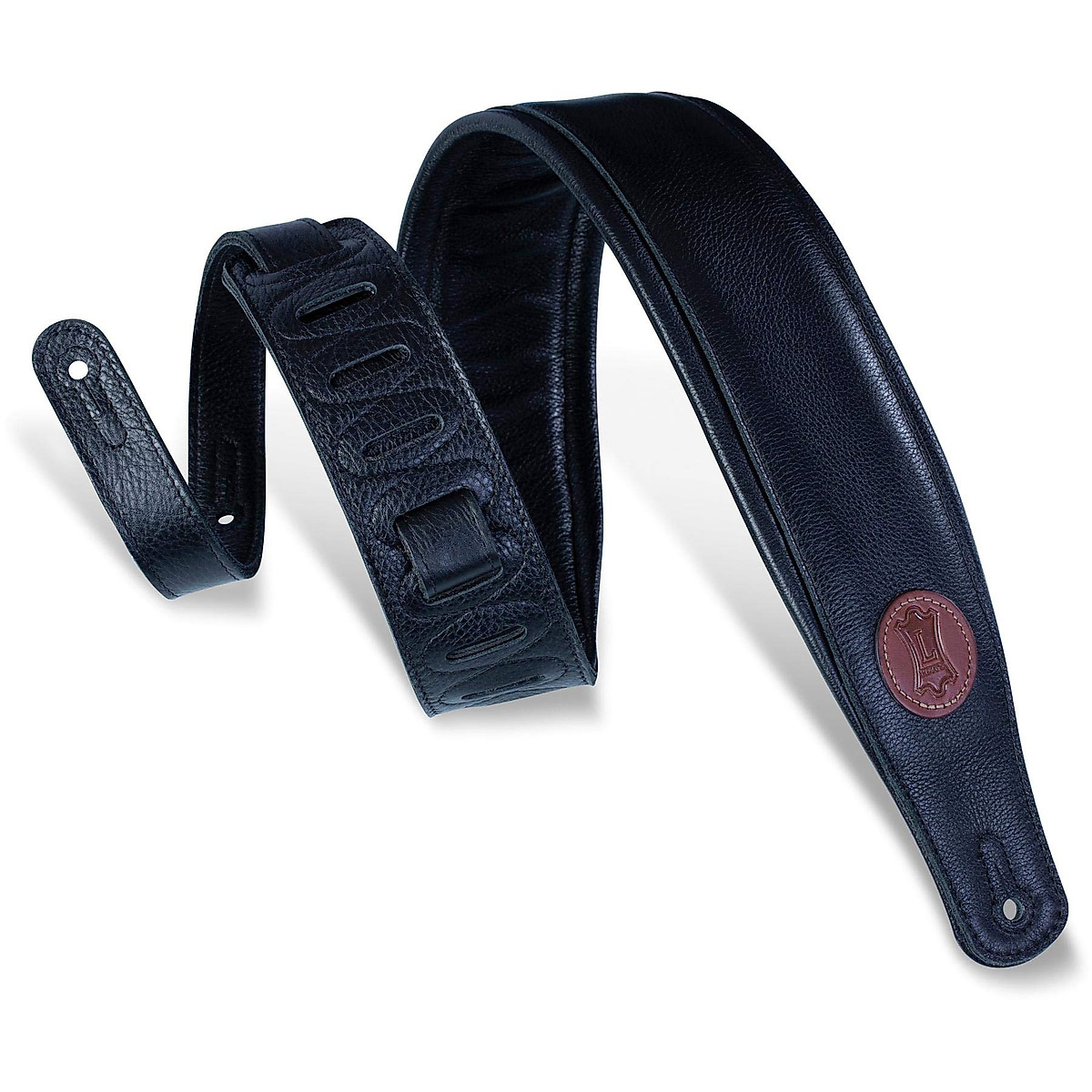 Levy's Leathers MSS2-BLK Garment Leather Guitar Strap, Black