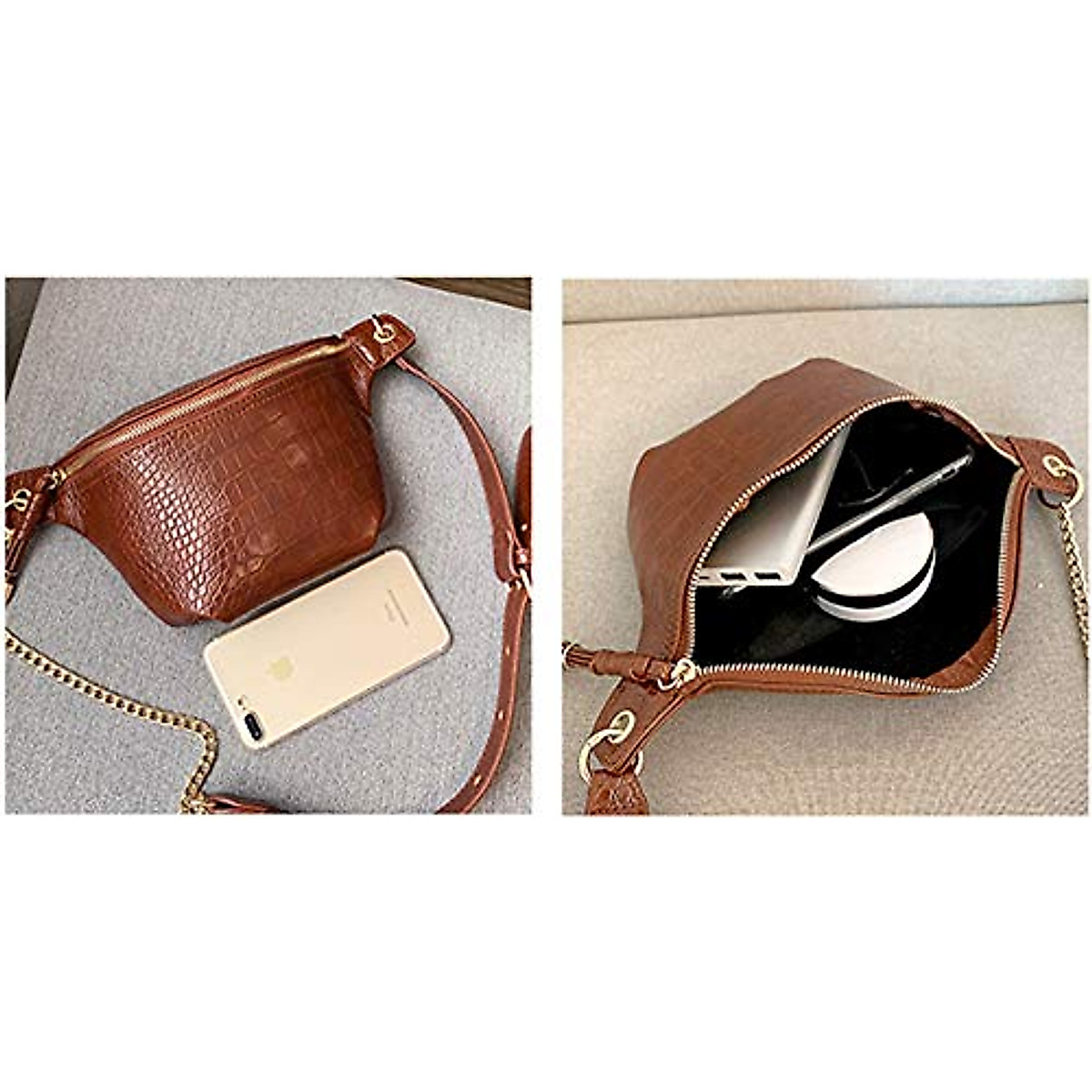 Women's Fashion PU Crossbody Bag Chest Pocket Shoulder Bag Shopping Bag Chest Bag Travel Pouch