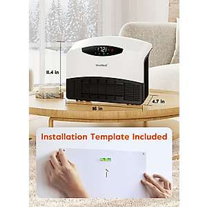 GiveBest Electric Wall Heater with WiFi and Remote Control, Floor or Wall Mounted Heater, Large Room Coverage, 3 Heating Modes, 1500W Fast Heating Space with Thermostat for Indoor Room Use