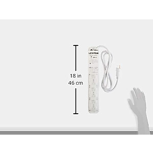 Leviton 5306M-1N7 Medical Grade Power Strip, 15-Amp, 125-volt, 6-Outlets, 7-Feet Cord Length