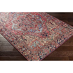 Artistic Weavers Reeta Printed Medallion Area Rug,7'6" x 9'6",Bright Red/Wheat