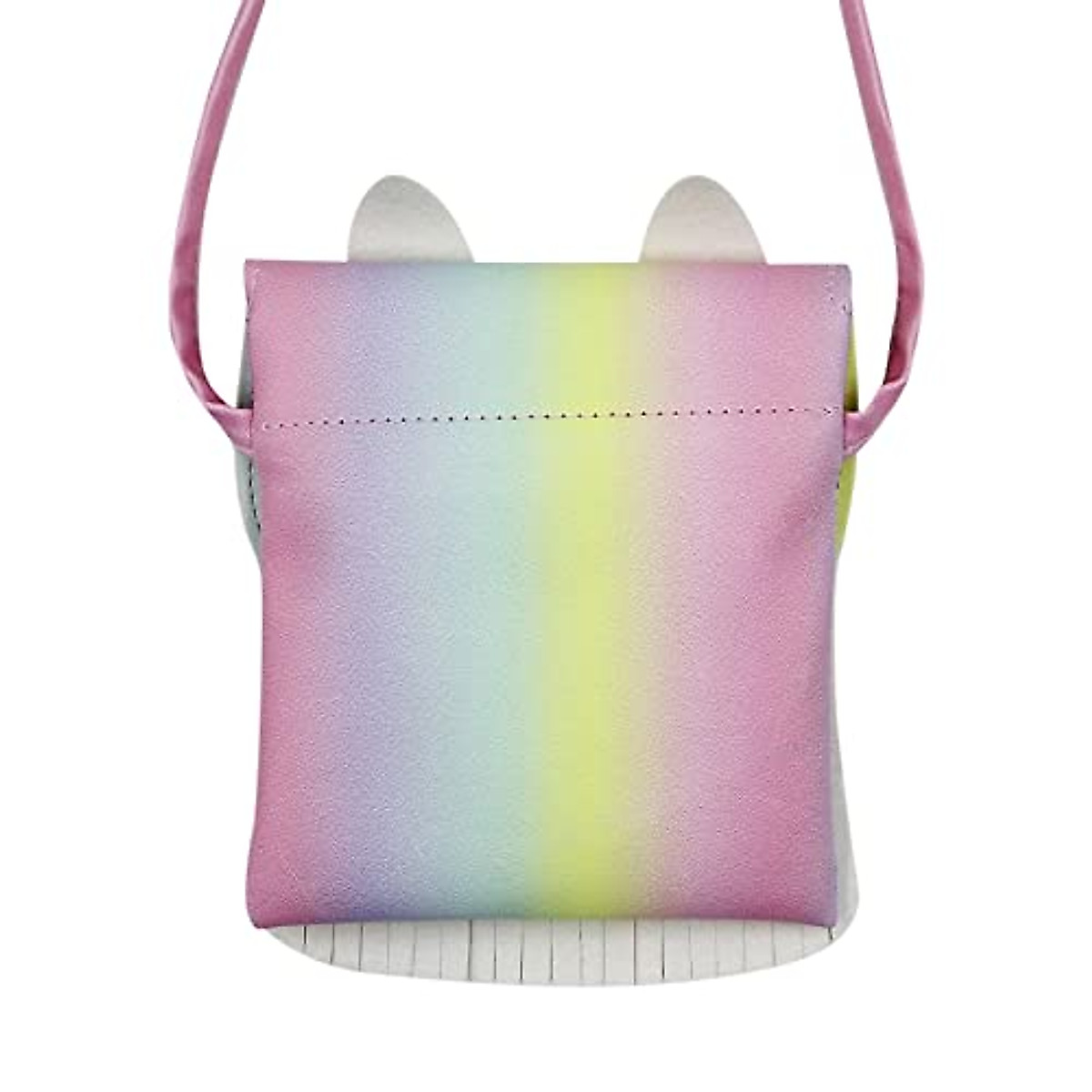 ZGMYC Cat Tassel Shoulder Bag for Girls Kids Cute Rainbow Small Coin Purse Crossbody Satchel (4.9'' x 5.3'')