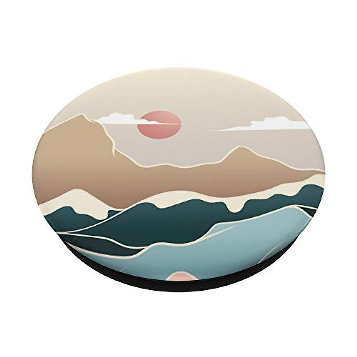 Retro Landscape Sun And Mountains PopSockets Swappable PopGrip