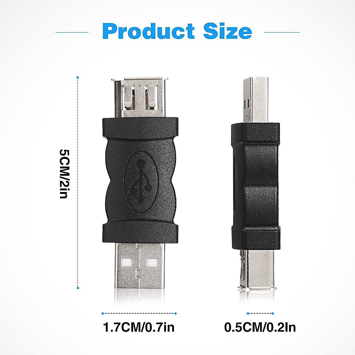 Fiada 4 Pieces Firewire 6 Pin USB Adapter, Female F to USB M Male Cable Converter, Compatible with Digital Cameras, Printers, MP3 Players, Cellular Phones