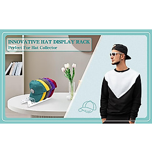 Acrylic Hat storage for Baseball Caps 2 Pack-Hat Holder for 24 Baseball Caps,Football,Snapback Caps,Hat rack,No install required,Multipurpose Hat Display Organizer Stand for Bedroom,Closet,Dresser