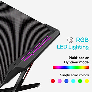 It's_Organized LED Light Computer Desk,44 X 24 Inches RGB Gaming Desk,Home Office Study Writing Tables Desk with Free Mouse Pad,Handle Rack,Cup Holder, Headphone Hook