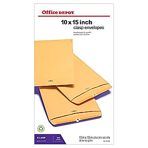 Office Depot® Brand Clasp Envelopes, 10" x 15", Brown, Box Of 100