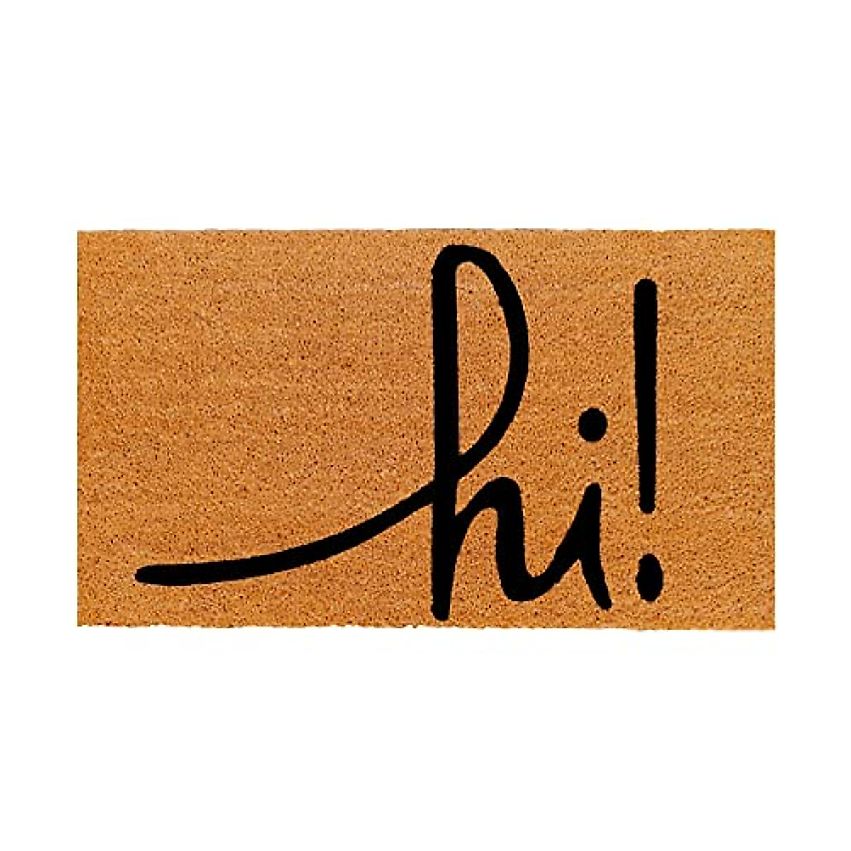 THEODORE MAGNUS Natural Coir Doormat with Non-Slip Backing - 17 x 30 - Outdoor/Indoor - Welcome Mats - Natural - hi! - COIR-1730-15-161