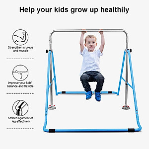 ONETWOFIT Gymnastics Bars Kids Kip Training Bars for Home,Folding Horizontal Bars with Adjustable Height,Practice Bar Gymnastic,Junior Training Bar for Child OT228