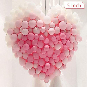 BEISHIDA 50Pcs Light Pink Party Balloons 5 Inch Light Pink Balloon Matte Latex Ballon White Round Balloons for Party Birthday Wedding Graduation Anniversary Baby Shower