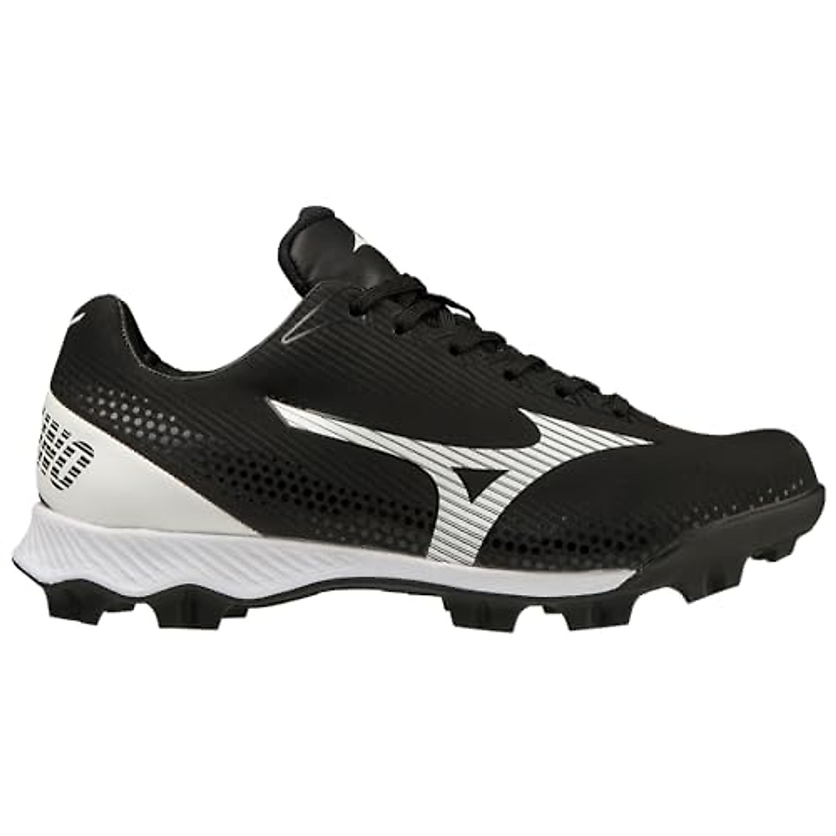 Mizuno Wave Finch Lightrevo Jr Softball Shoe, Black-White, 4
